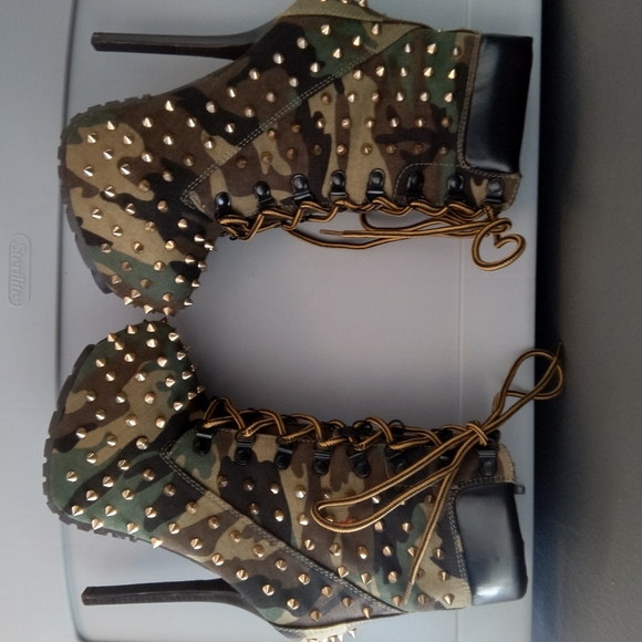 Wild Diva | Shoes | Wild Diva Spike Camouflage Army Stiletto Womans ...